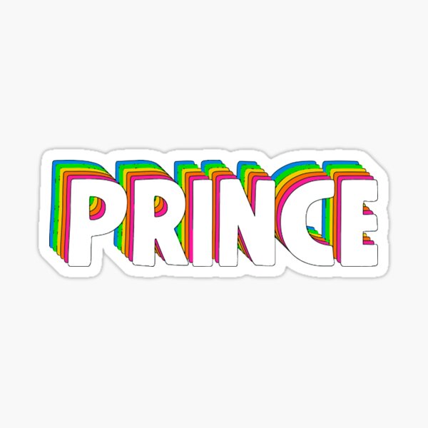 "Hello My Name Is Prince Rainbow Name Tag" Sticker for Sale by ...