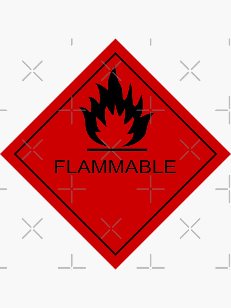 "Flammable logo" Sticker for Sale by Underdogz7878 | Redbubble