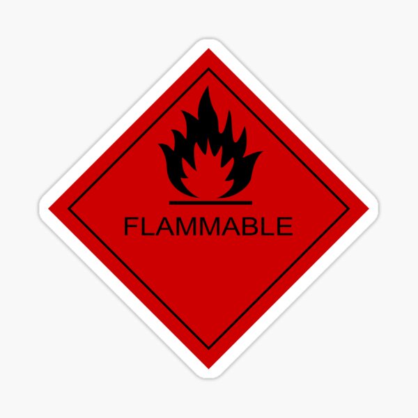 "Flammable logo" Sticker for Sale by Underdogz7878 | Redbubble