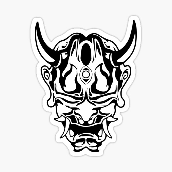"00s AW2033 ONI MASK" Sticker for Sale by originsofsex | Redbubble