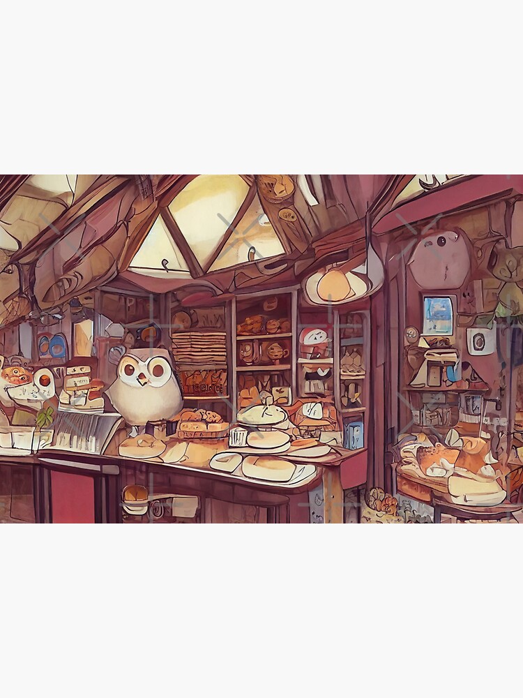 "Cozy Owl Cafe" Sticker for Sale by rudekitten | Redbubble