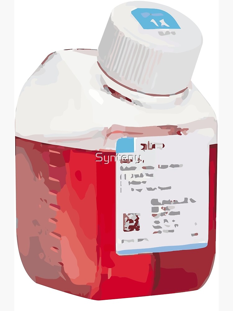 "Cell Culture Media 500mL Bottle" Poster for Sale by Synteny | Redbubble