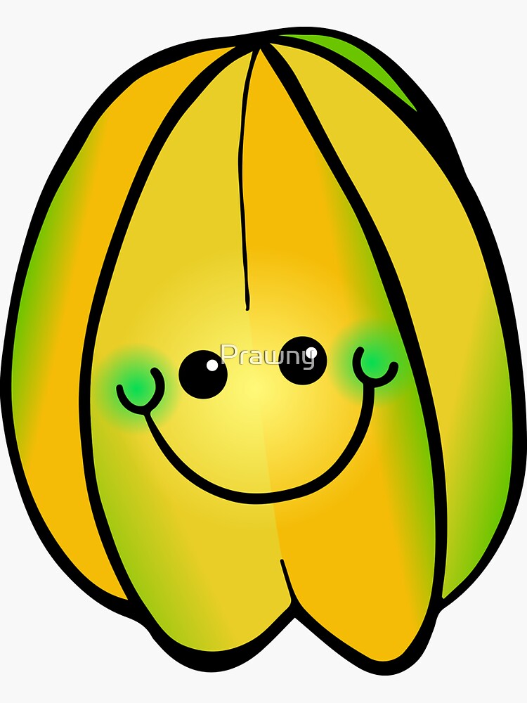 "Happy Doodle Star Fruit Cartoon" Sticker for Sale by Prawny | Redbubble