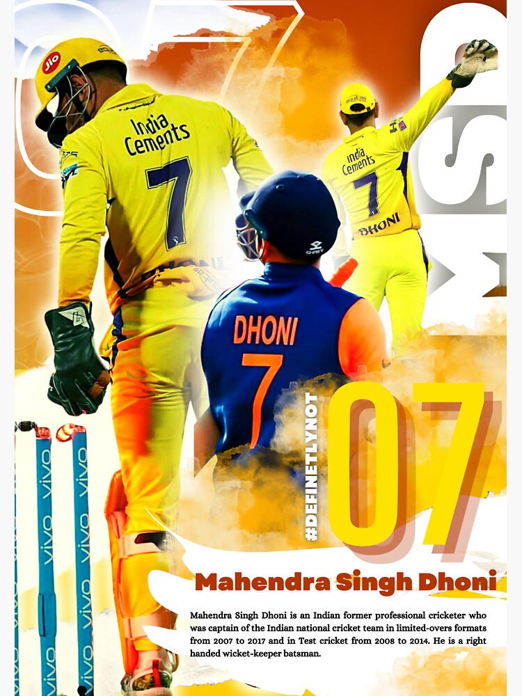 "MSD - Dhoni Cricketer" Sticker for Sale by JannWe | Redbubble