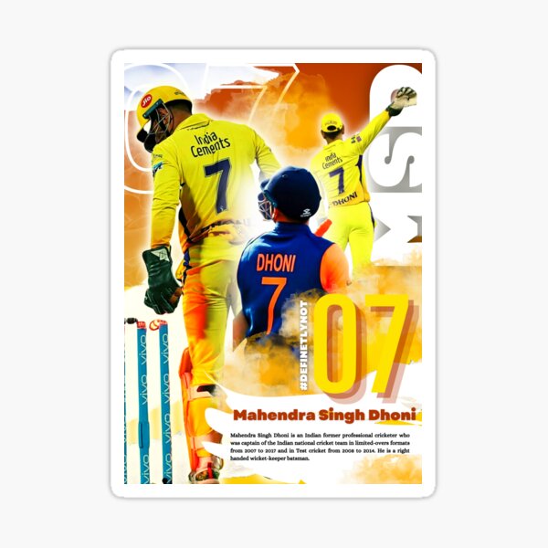 "MSD - Dhoni Cricketer" Sticker for Sale by JannWe | Redbubble