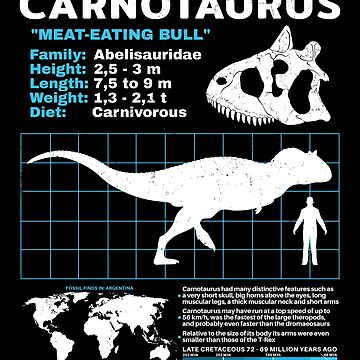 "Carnotaurus data sheet" Poster by NicGrayGraphic | Redbubble