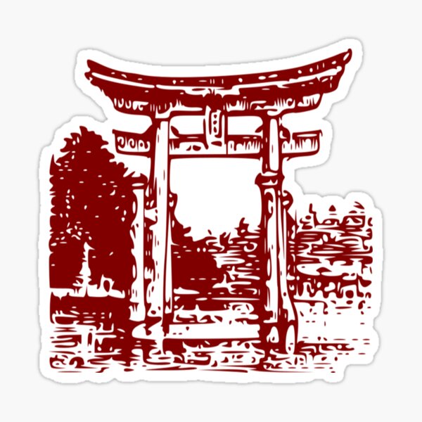 "Beautiful Japanese art (MON, template entrance)" Sticker for Sale by ...
