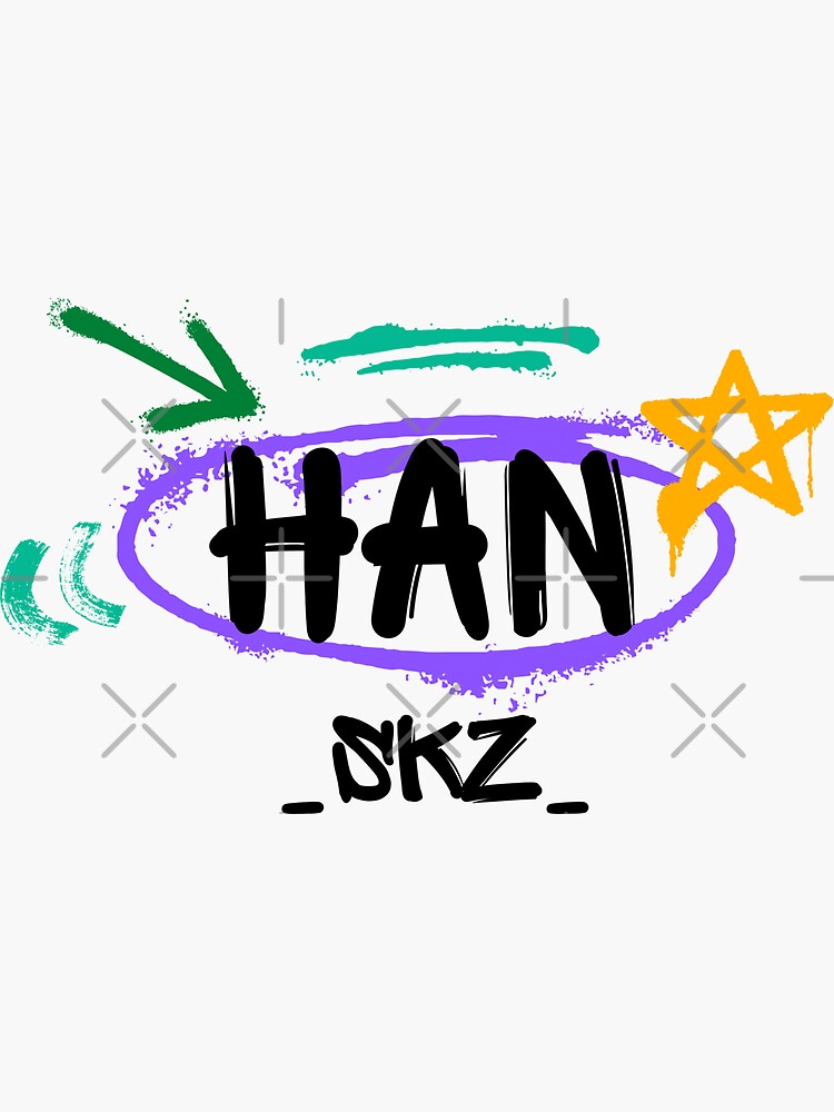 "Stray Kids Graffiti stage names (Han)" Sticker for Sale by smallkore ...