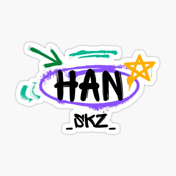 "Stray Kids Graffiti stage names (Han)" Sticker for Sale by smallkore ...