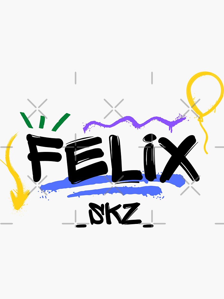 "Stray Kids Graffiti stage names (Felix)" Sticker for Sale by smallkore ...