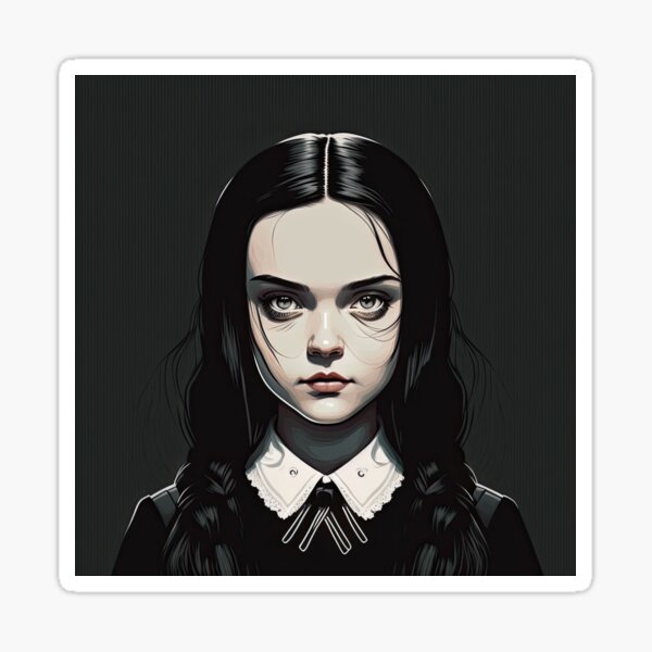"Wednesday the addams family" Sticker for Sale by HeleneDParis | Redbubble