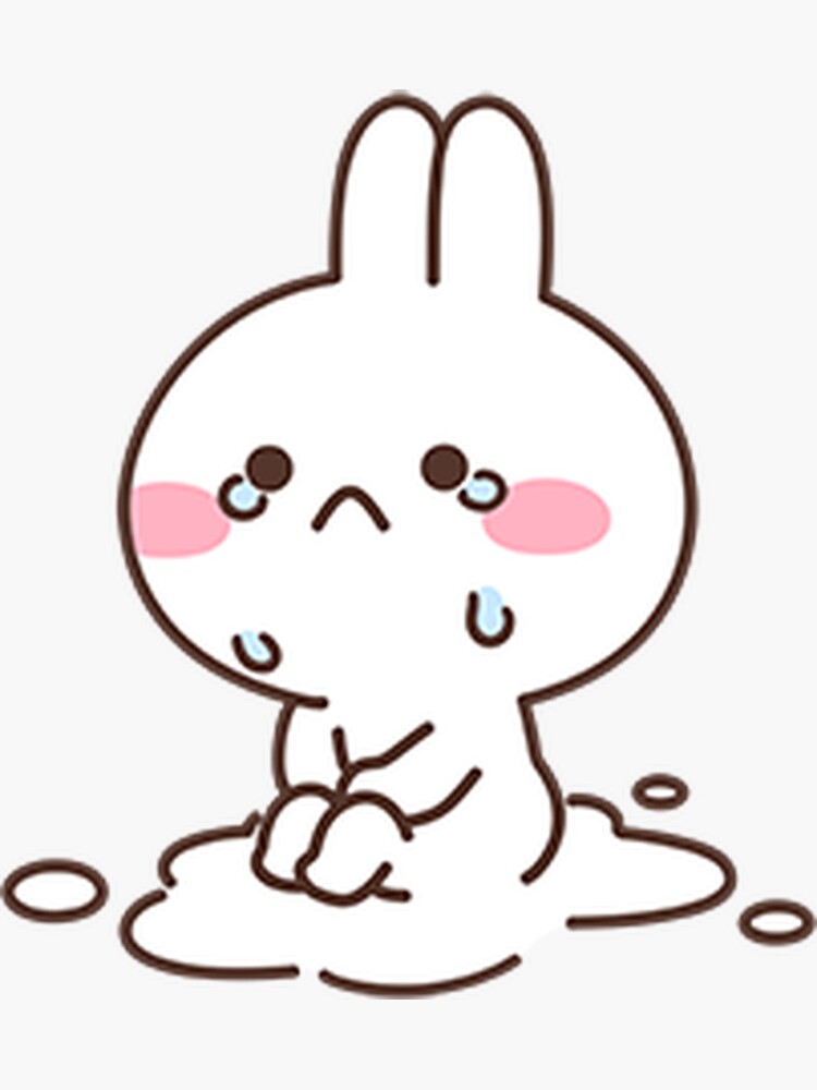 "Sad Rabbit Crying Emoji Cute" Sticker for Sale by horseford76 | Redbubble