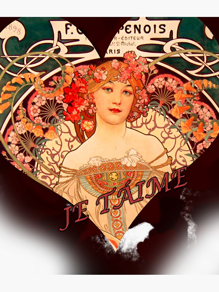 "Elegant and youthful heart, Jet taime!" Sticker for Sale by ...