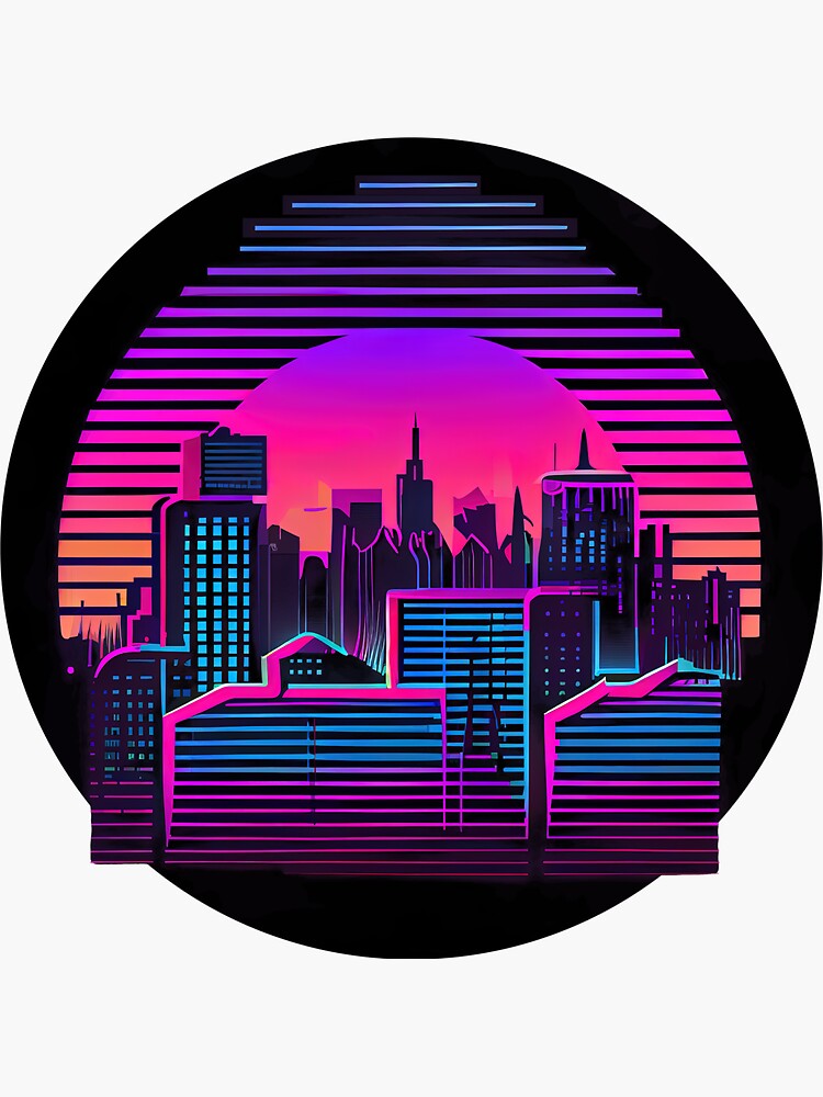 "Retrowave Synthwave 80s Design For The Eighties Music Lovers" Sticker ...