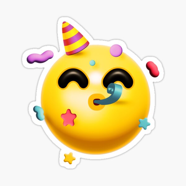"Party face emoji" Sticker for Sale by Lolihip | Redbubble