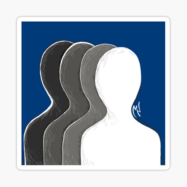 "One person, multiple copies " Sticker for Sale by ItsMNdrawing | Redbubble