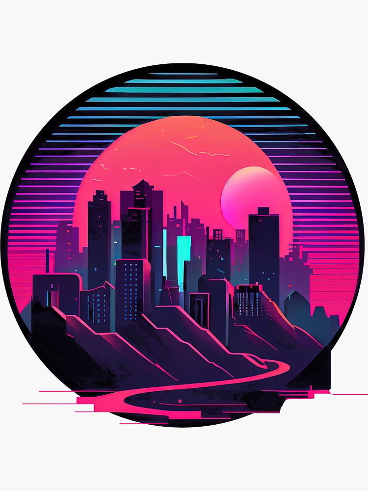 "Retrowave Synthwave 80s Design For The Eighties Music Lovers" Sticker ...