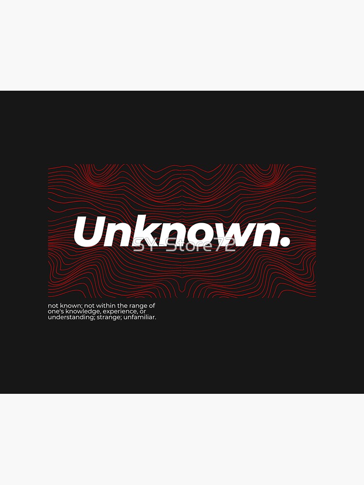 "Unknown Black and Red Typography Design" Sticker for Sale by SY ...