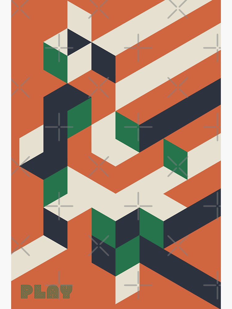 "Retro "Play" graphic poster" Sticker for Sale by frickedesign | Redbubble