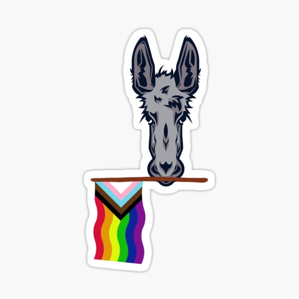 "Progress Pride Flag Democratic Progressive Donkey" Sticker for Sale by ...