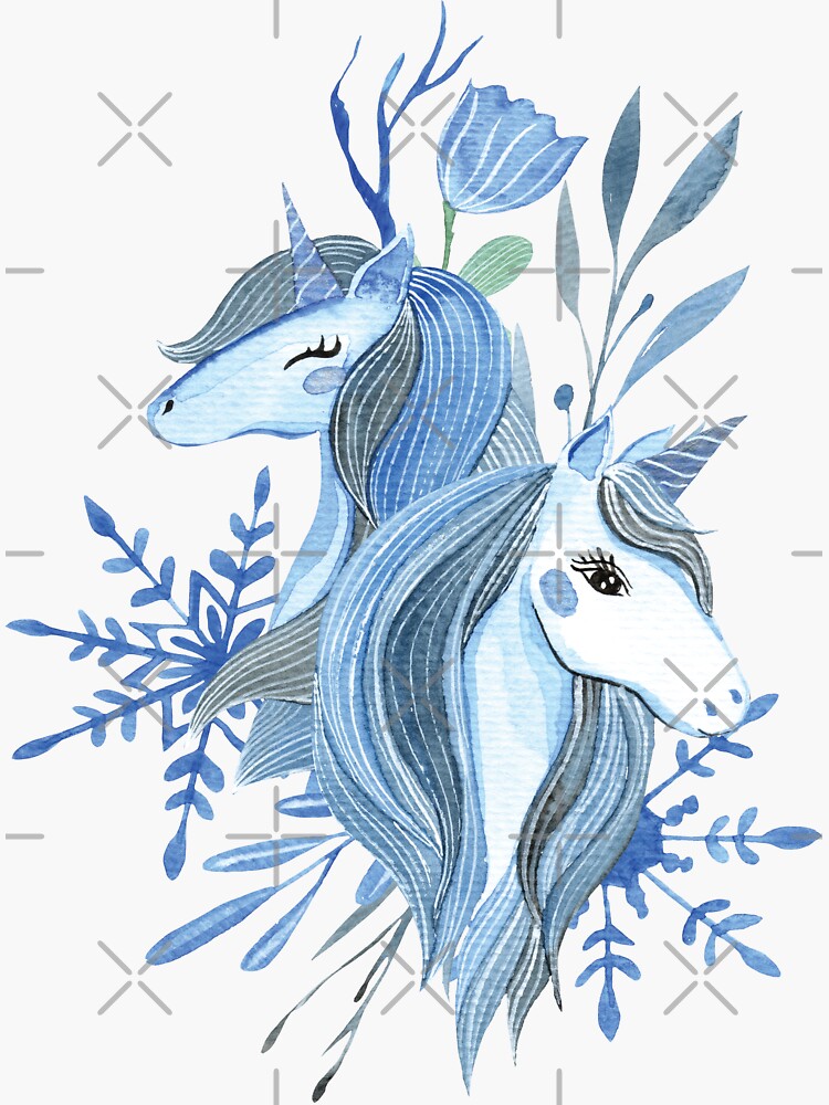"Winter unicorn " Sticker for Sale by pinkyfish1010 | Redbubble