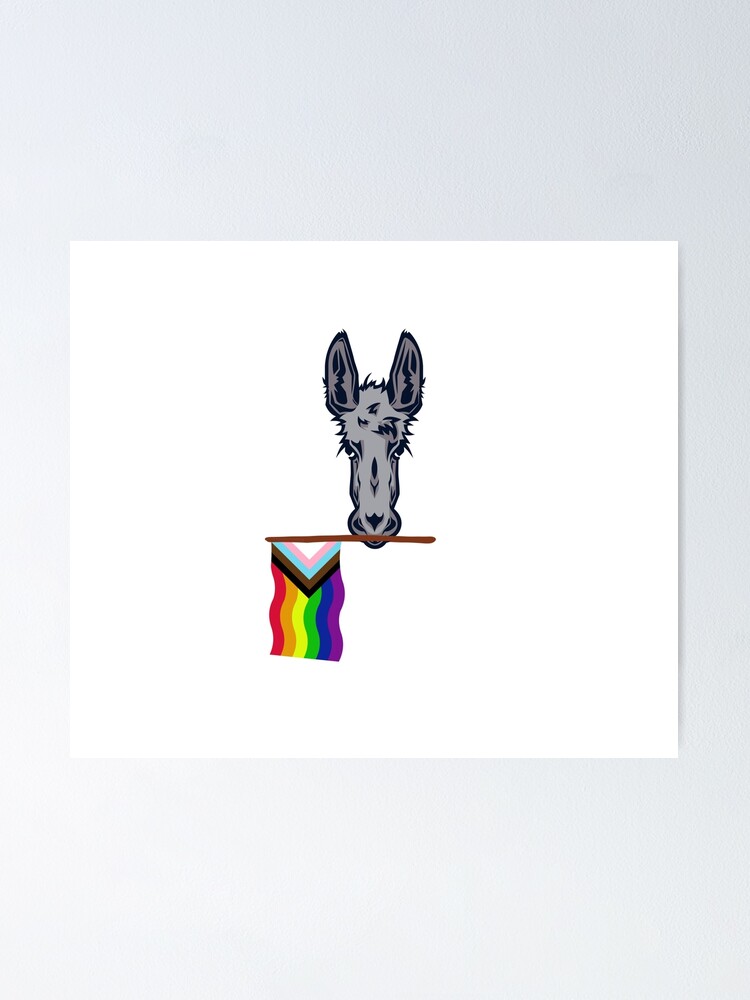 "Progress Pride Flag Democratic Progressive Donkey" Poster for Sale by ...