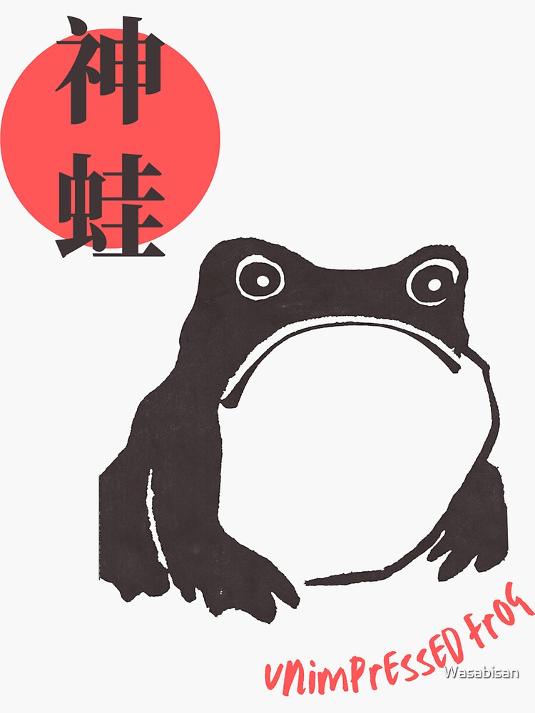 "Unimpressed Frog japanese Art " Sticker for Sale by Wasabisan | Redbubble