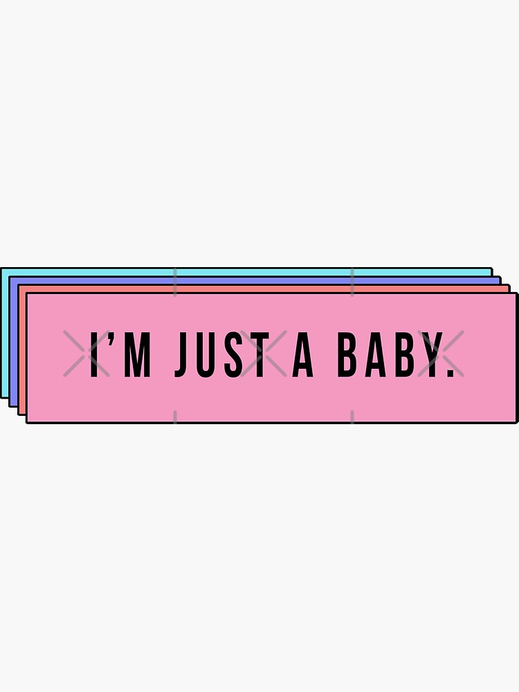 "I’m just a baby." Sticker for Sale by oneLine-INC | Redbubble