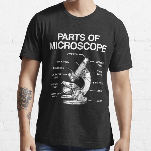 "Parts of Microscope Funny Biology Microbiology Nerd Science " T-shirt ...