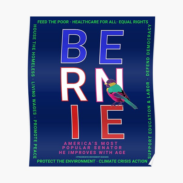 Póster «PMD00123 Diseños de movimiento progresivo Bernie rojo blanco ...