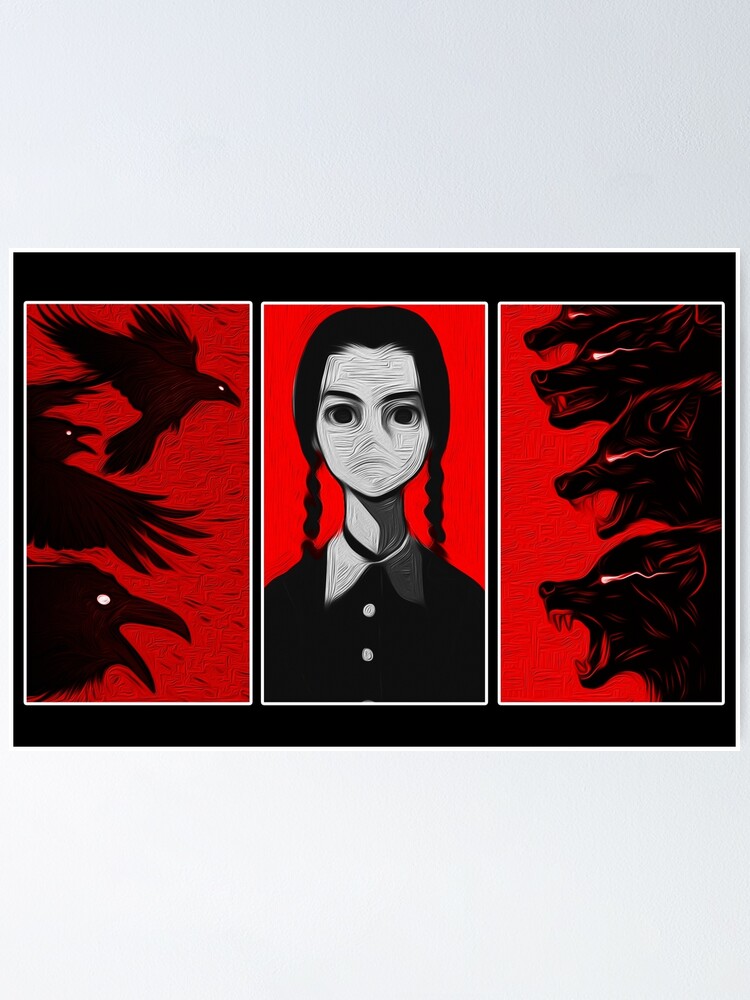 "Wednesday Addams 3 Panel Digital Art Print" Poster for Sale by ...