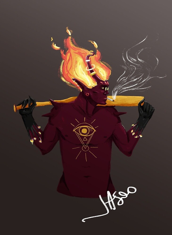 "Fire alien" by jasoo- | Redbubble