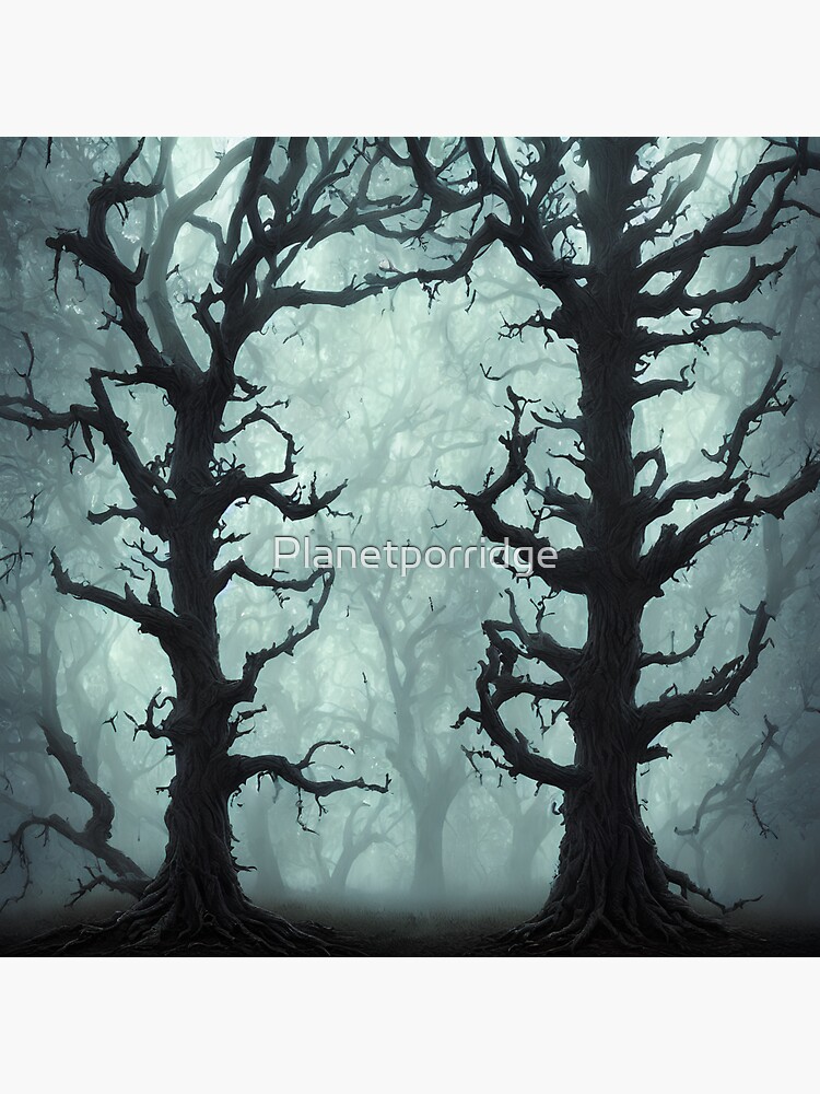 "Evil Spooky Trees" Sticker for Sale by Planetporridge | Redbubble