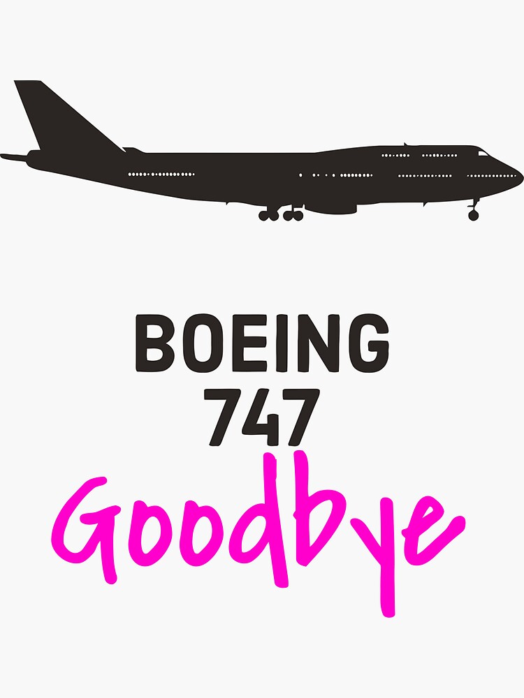 "Boeing 747 goodbye pink" Sticker for Sale by kacangisorkali | Redbubble