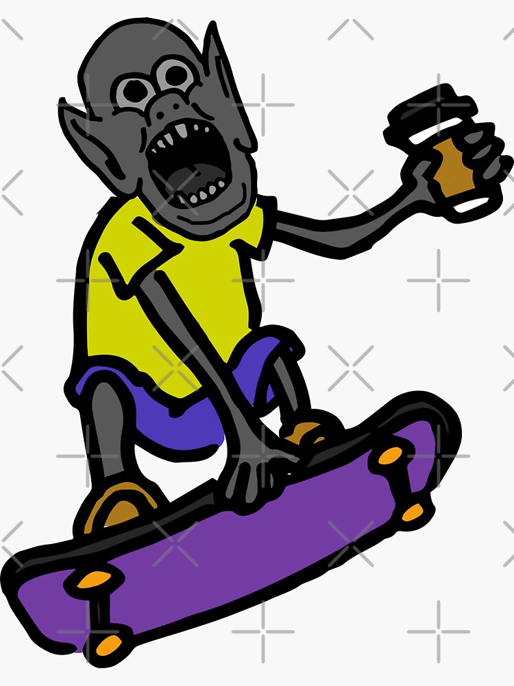 "Bat Skater Boy" Sticker for Sale by NickacanDesigns | Redbubble