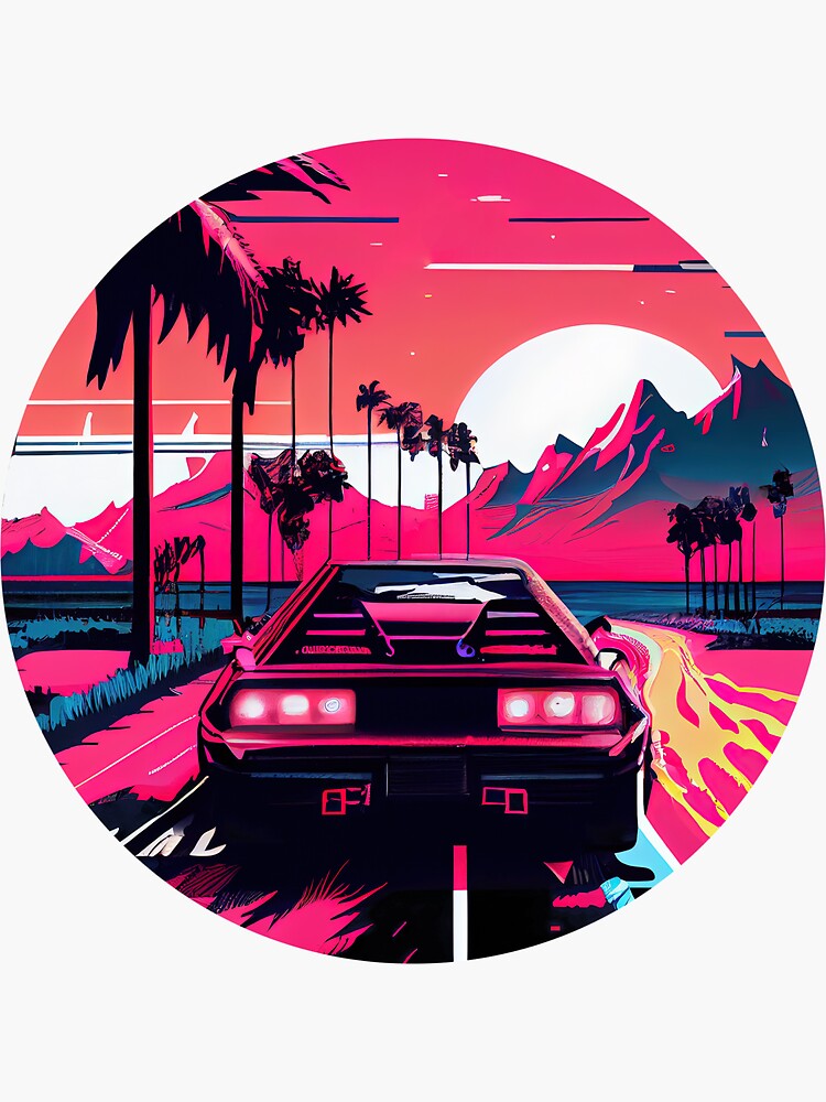 "Retrowave Synthwave 80s Design For The Eighties Music Lovers" Sticker ...