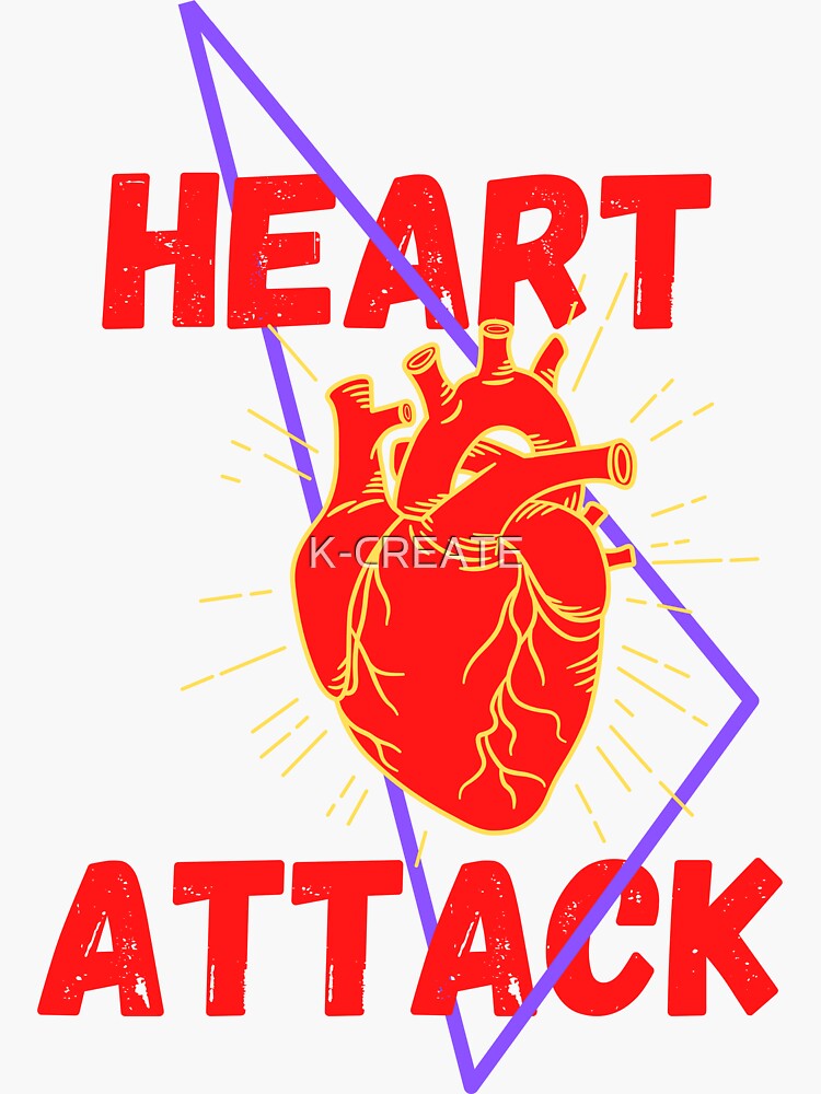 "Heart attack" Sticker for Sale by K-CREATE | Redbubble