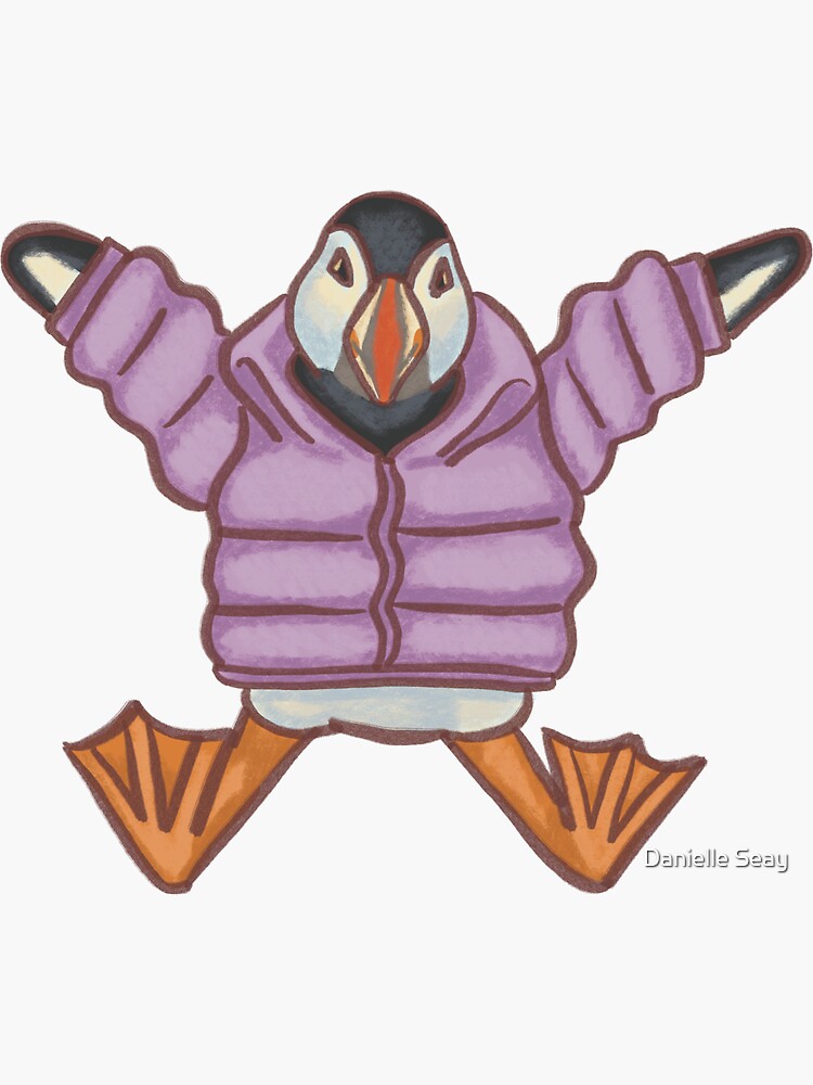 "Puffer Jacket Puffin" Sticker for Sale by DanielleSeay56 | Redbubble