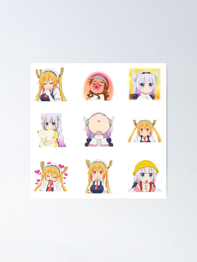 "[ 9 SET ] Miss Kobayashi's Dragon Maid Sticker Pack" Poster for Sale ...