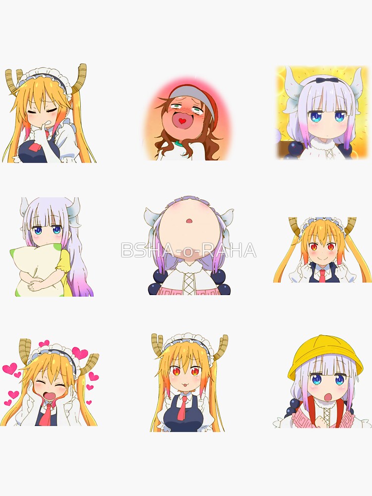 "[ 9 SET ] Miss Kobayashi's Dragon Maid Sticker Pack" Sticker for Sale ...