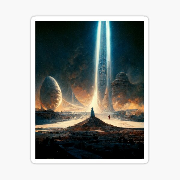 "First Contact #3" Sticker for Sale by a-isaac-art | Redbubble