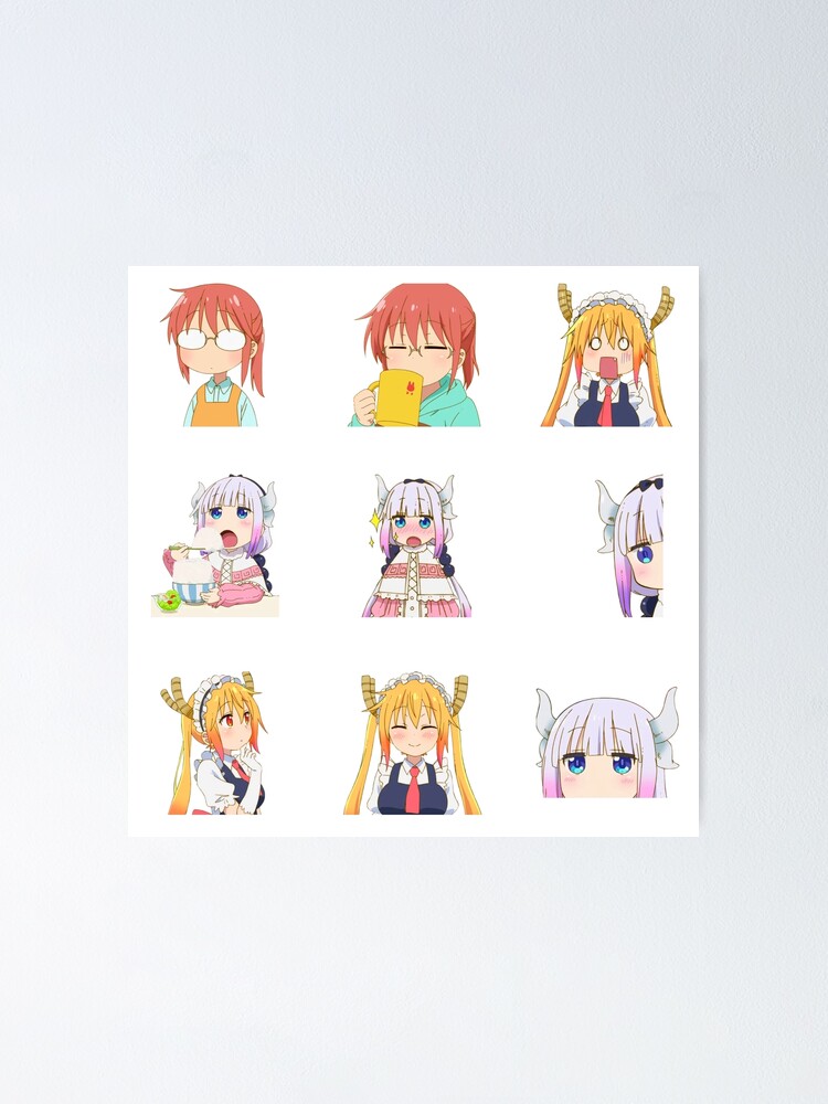 "[ 9 SET ] Miss Kobayashi's Dragon Maid Sticker Pack" Poster for Sale ...