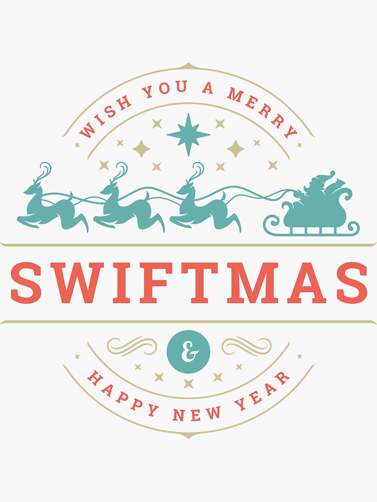 "Merry Swiftmas Vintage Retro" Sticker for Sale by OverNinthCloud ...