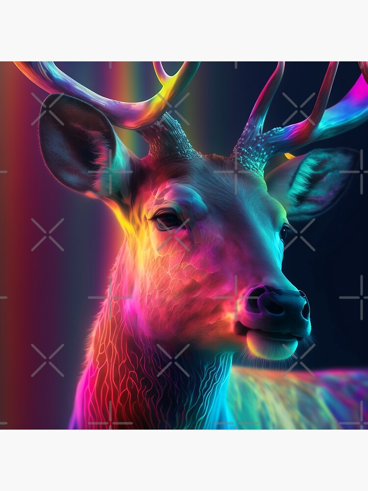 "Ai Generated Art - Phantasmal Iridescent Deer" Poster for Sale by ...