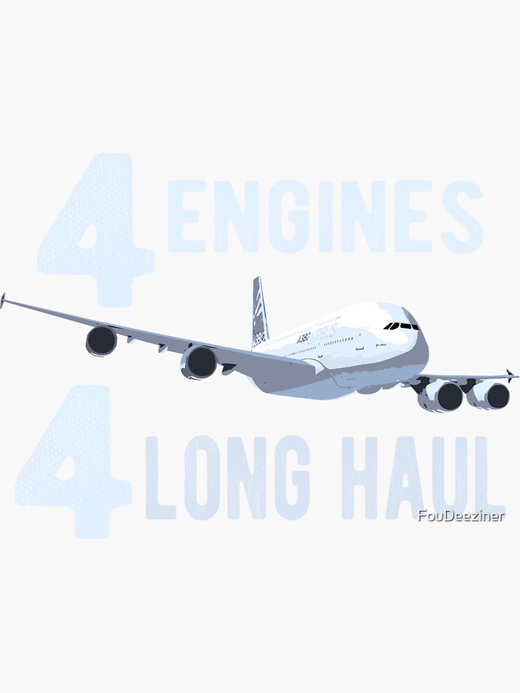 "Airbus A380 4 engines - gift pilot" Sticker for Sale by FouDeeziner ...