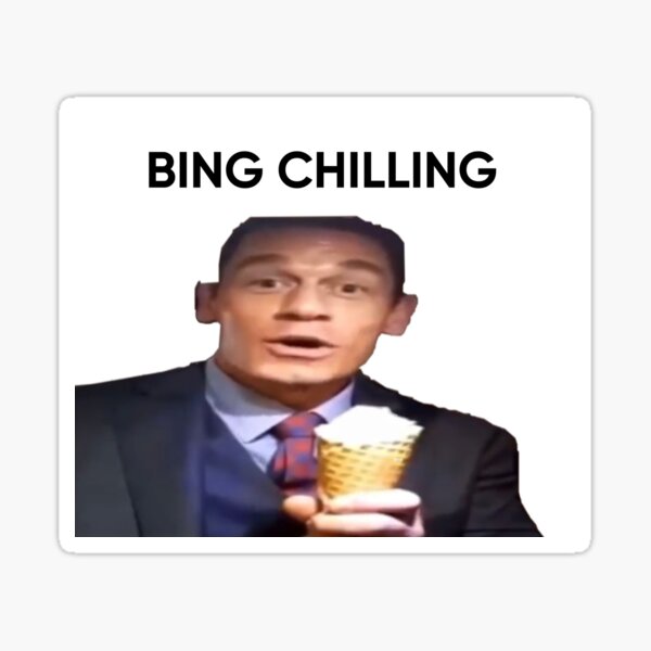 "BING CHILLING" Sticker for Sale by ggalko1 | Redbubble