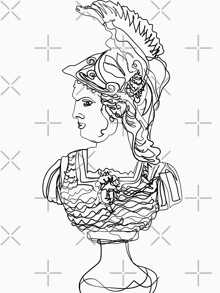 "Athena line art | Athena ancient Greek goddess t-shirt poster " T ...