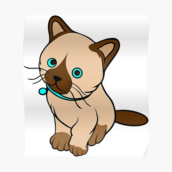 "Cartoon Kitty Cat" Poster for Sale by SpotWarehouse | Redbubble