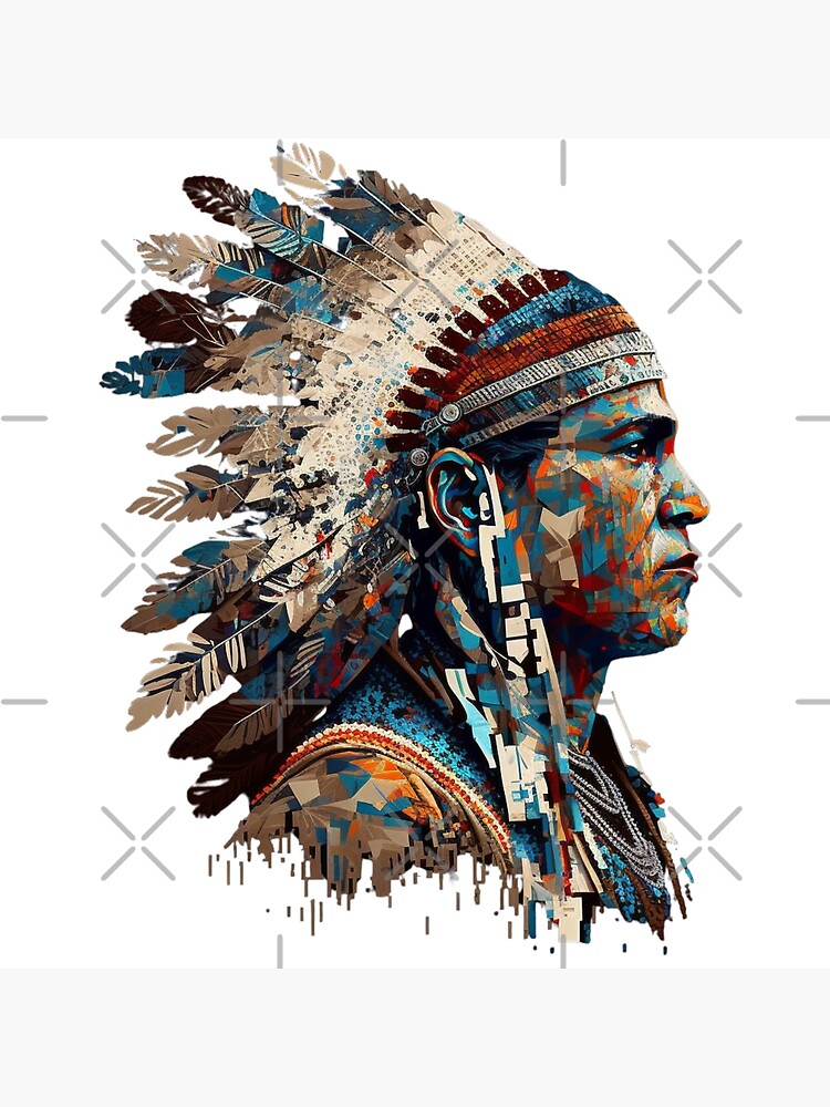 "Native American mosaic portrait" Poster for Sale by Mirochan80 | Redbubble