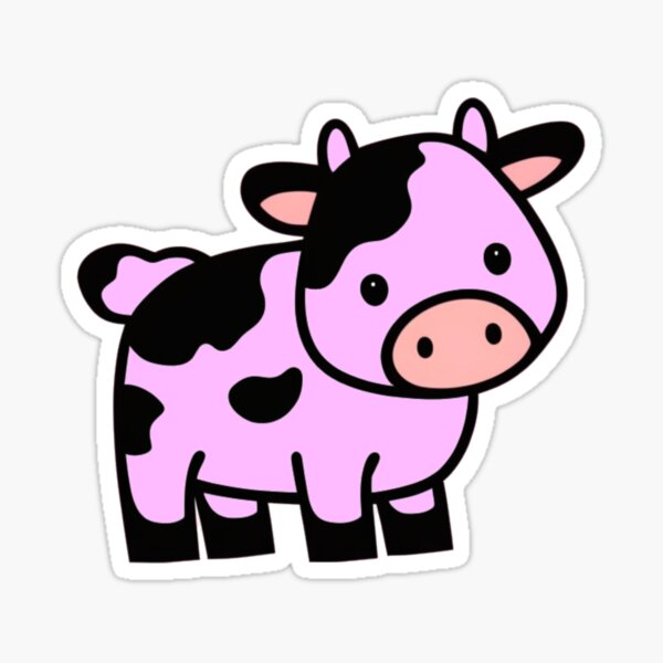 "Pink Cow" Sticker for Sale by KinDesignsDogs | Redbubble